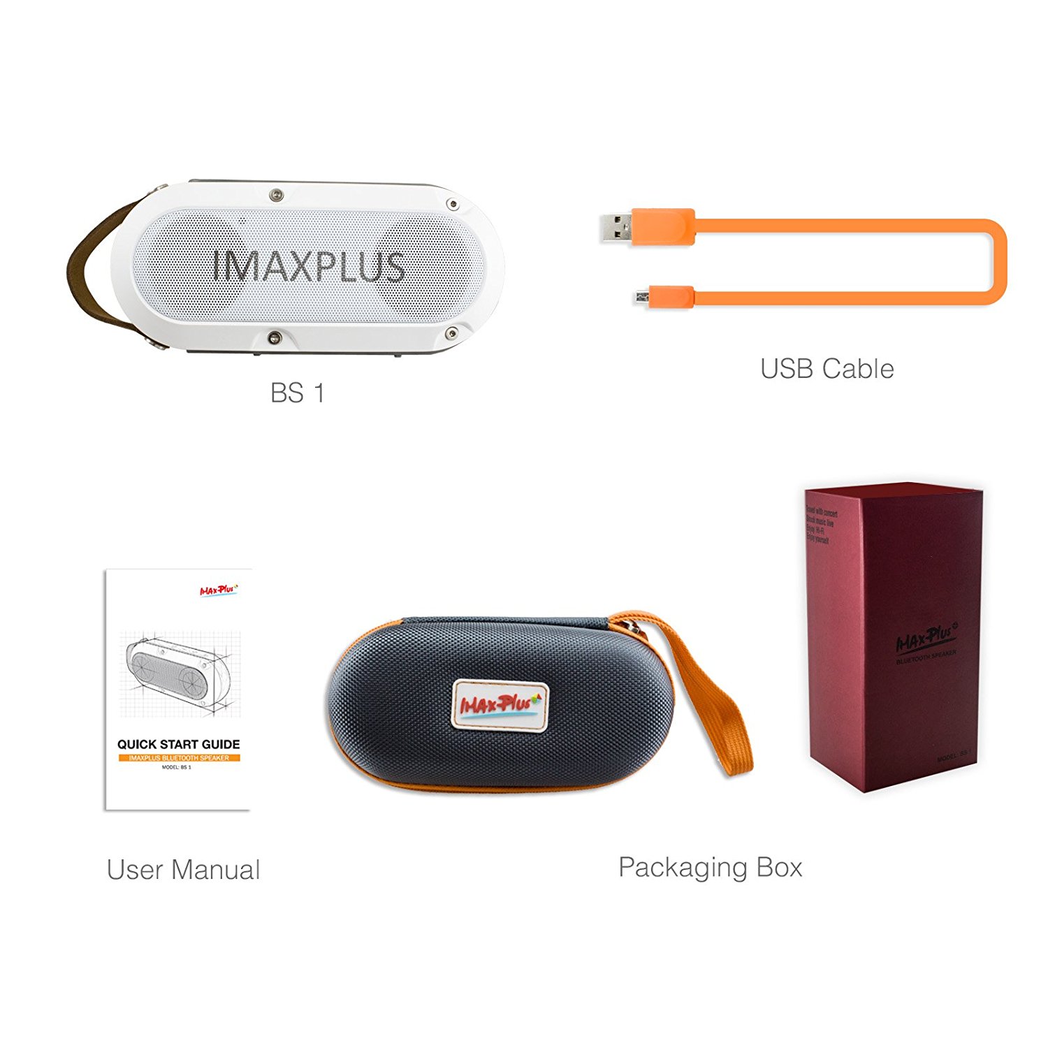 IMAXPLUS Outdoor Wireless Bluetooth Speakers 4.1 with Waterproof IPX6,12 Hours Playtime,TF Card ...