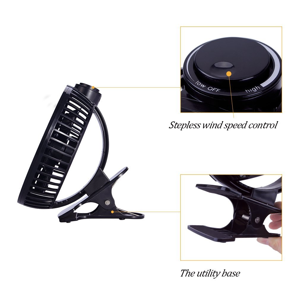 Clip-on Fan, USB Desk Fan, Clip Table Fan,Quiet Mini Desktop Personal ...