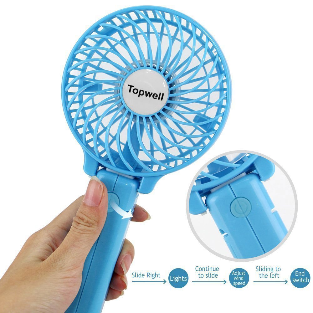 Topwell® Rechargeable Fans Portable Handheld Fan Battery Operated ...