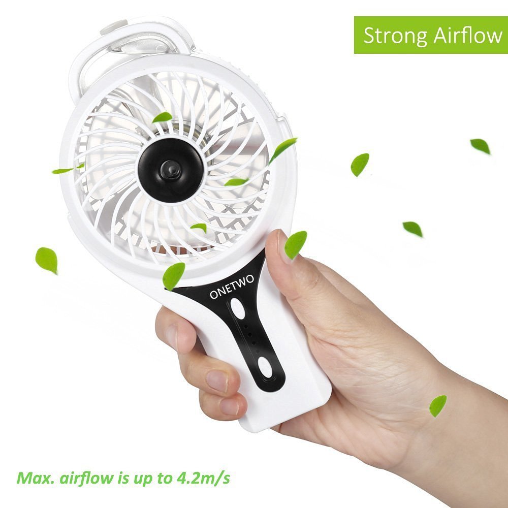 ONETWO Handheld USB Mini Misting Fan,Mini Rechargeable Personal Fan ...