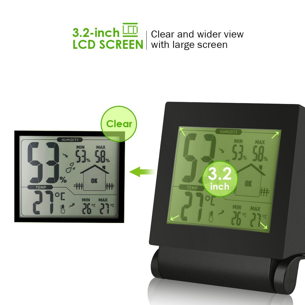 Pictek Hygrometer and Thermometer, Digital Wireless Indoor Hygrometer ...