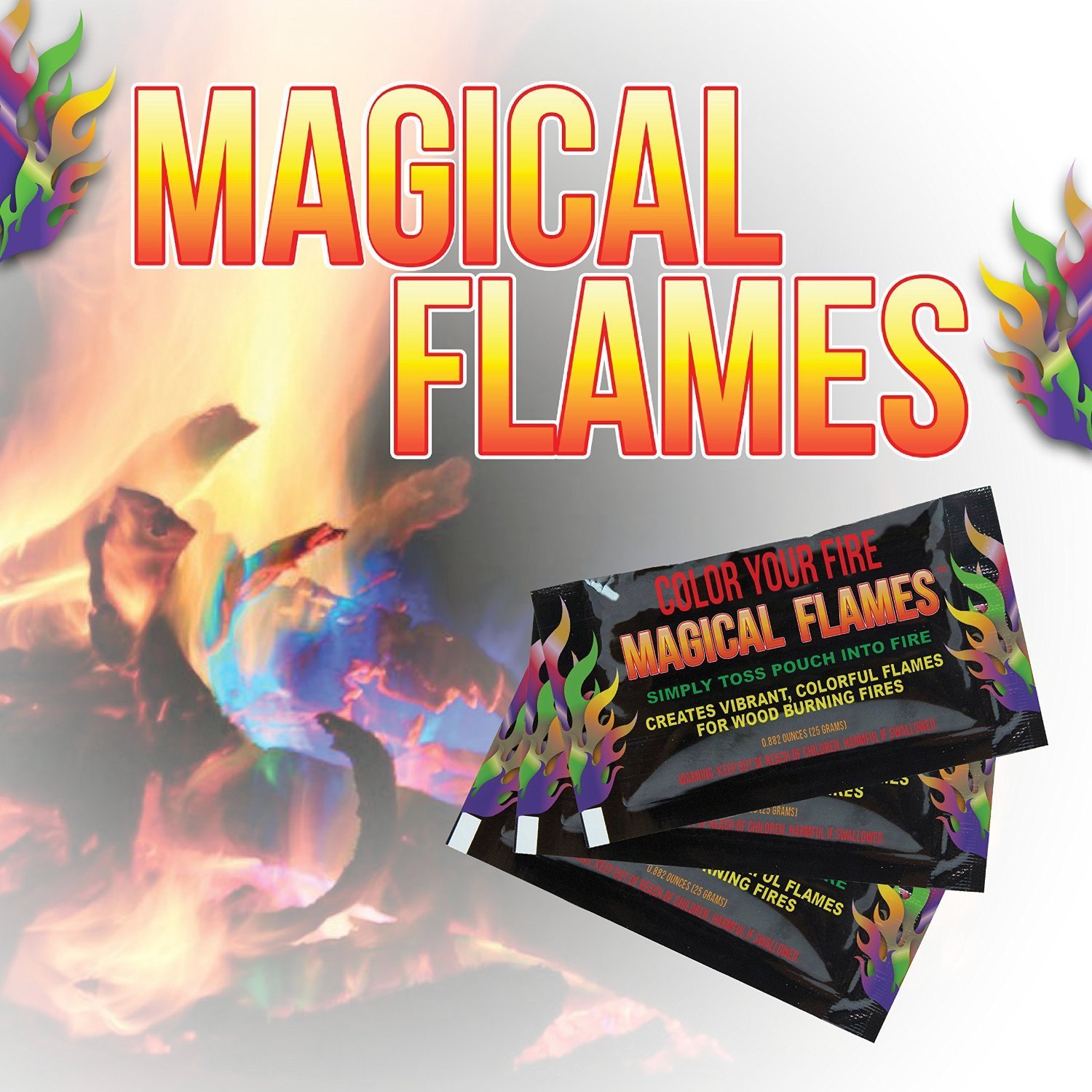 Magical Flames Vibrant & Colorful Flames for Wood Burning Fires (25 ...