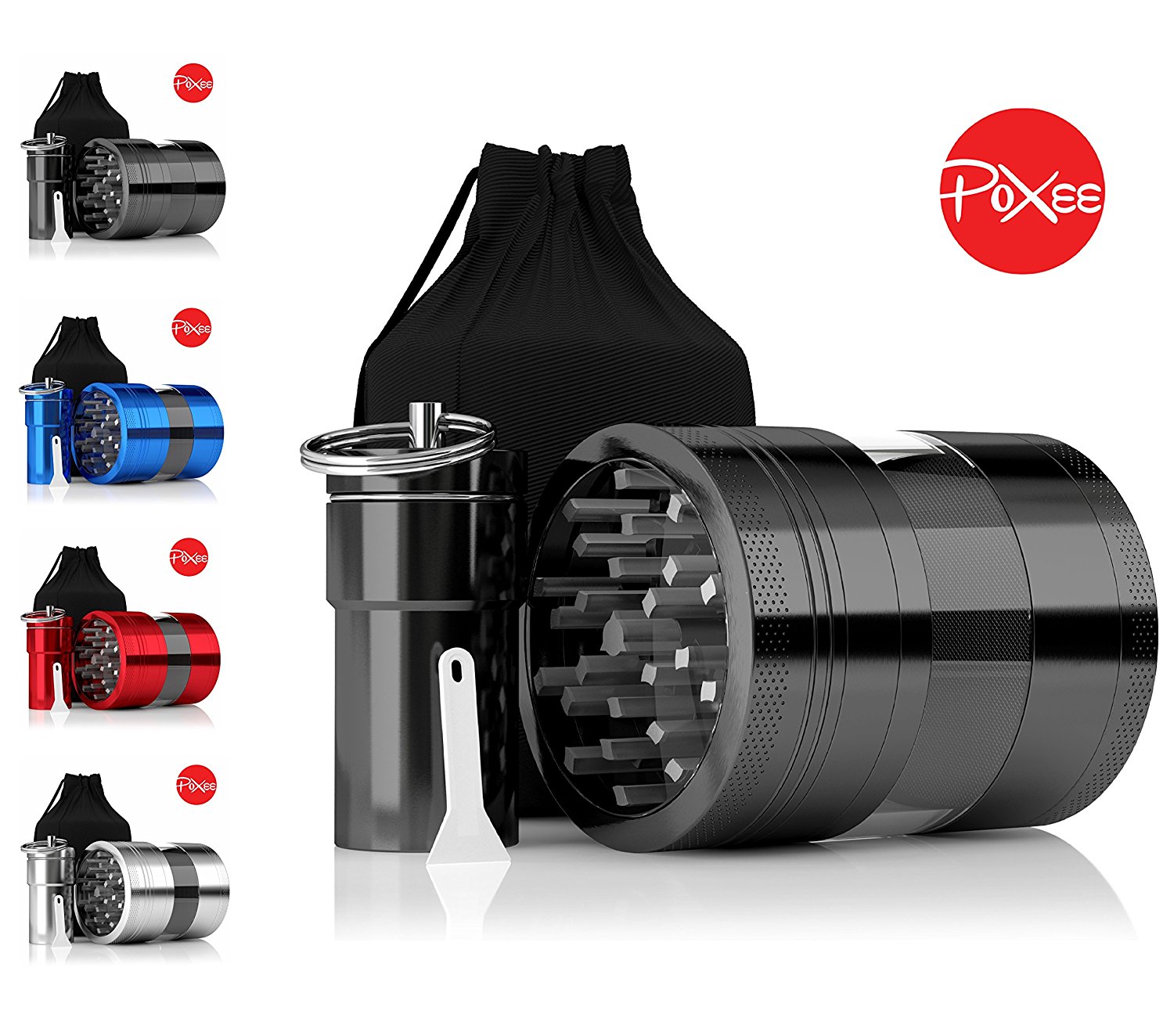 Weed, Herb and Tobacco Grinder - 4 Piece Aluminum Spice Crusher with ...