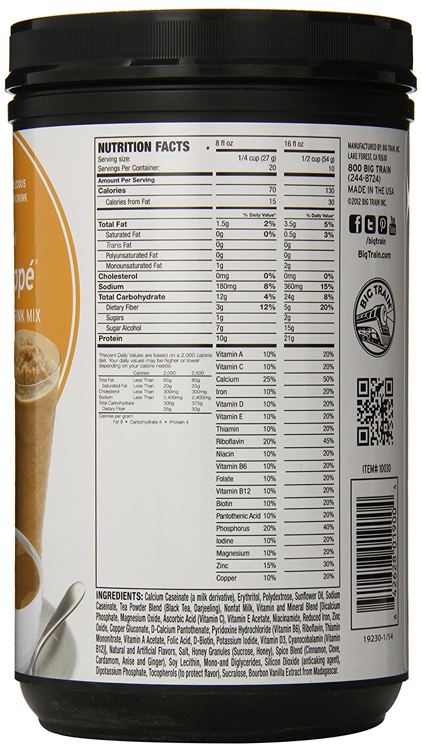 Fit Frappe Protein Drink Mix, Chai, 19.1 Ounce N4 free image download