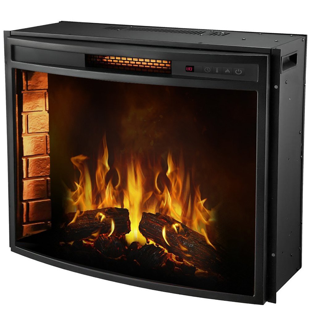 Moda Flame Elwood 33 Inch Curved Electric Fireplace Insert N4 free ...