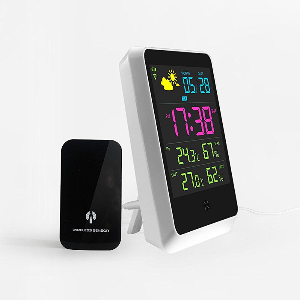 Indoor/Outdoor Wireless Connection Weather Station LCD Display Digital ...