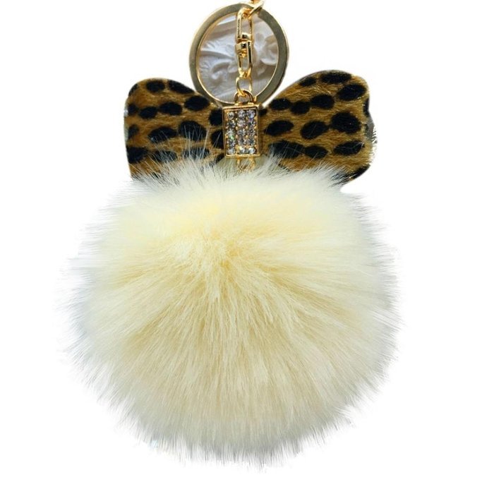 AutumnFall® Fluffy Faux Rabbit Fur Ball Charm Car Keychain Handbag Key ...