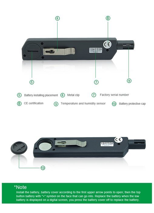 AZ 8708 Portable Mini Pen Type Indoor Industrial LCD Digital ...
