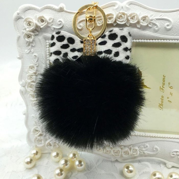 AutumnFall® Fluffy Faux Rabbit Fur Ball Charm Car Keychain Handbag Key ...