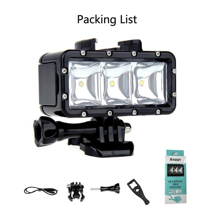 SHOOT Waterproof Underwater Diving Light LED Video Night Light ...
