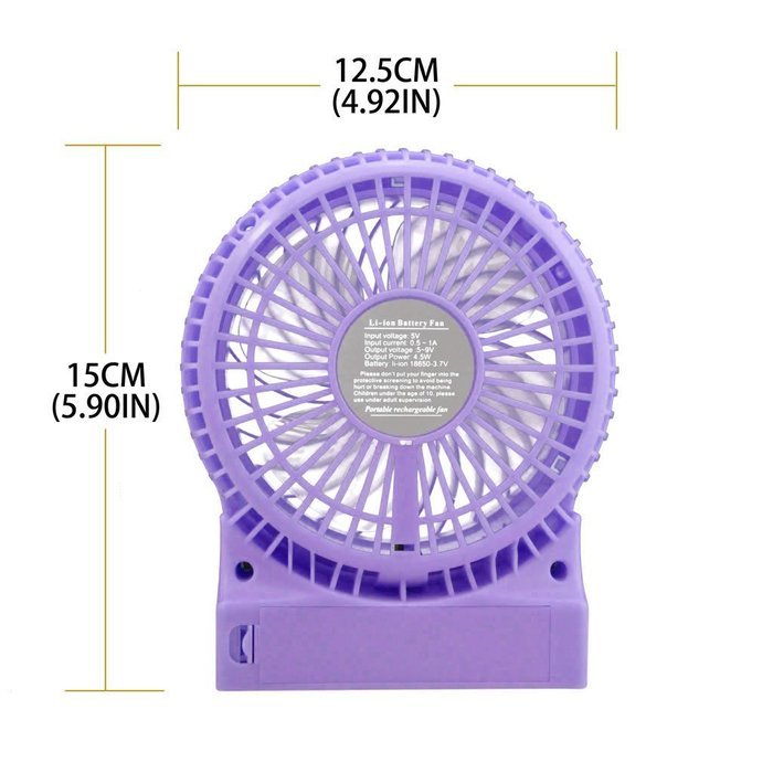 IKKEGOL Mini Portable Wireless Rechargeable Super Strong Wind Desk Fan ...