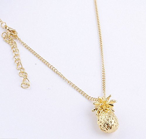 Tiny Pineapple Fruit Cute Charm Long Chain Necklace Summer Jewelry Gold ...
