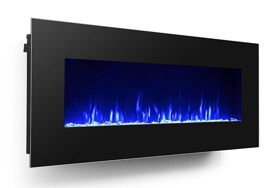 3G Plus 50" Electric Fireplace Wall Mounted Heater Crystal Stone Fuel ...