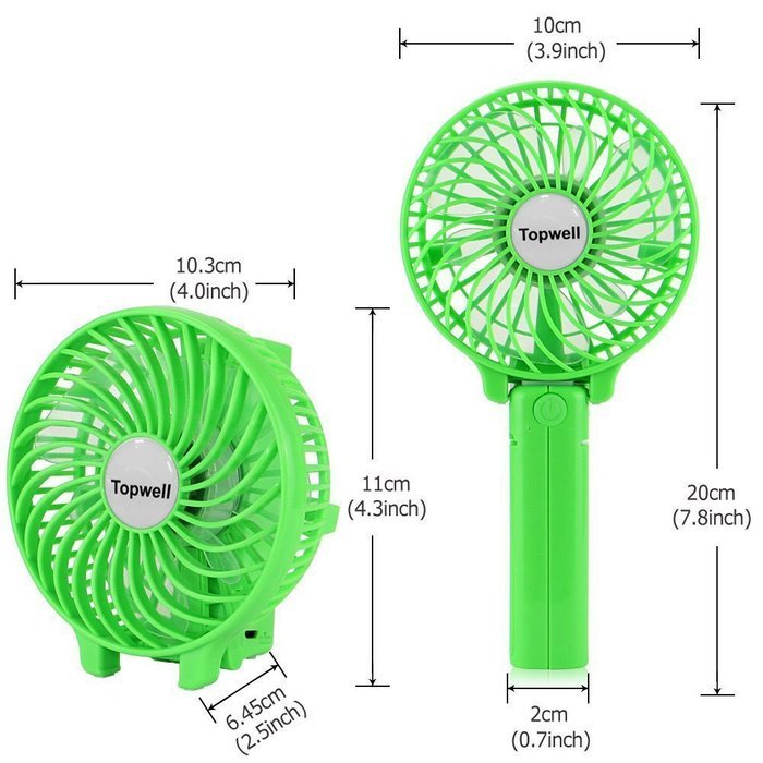 Topwell® Rechargeable Fans Portable Handheld Fan Battery Operated ...
