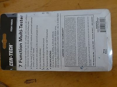CEN-TECH 7 FUNCTION DIGITAL MULTIMETER AC/DC VOLTAGE CURRENT BATTERY ...