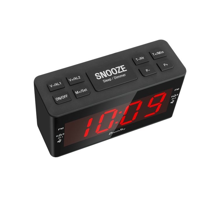 DreamSky Alarm Clock Radio With FM Radio Dual Alarms And Sleep Timer ...