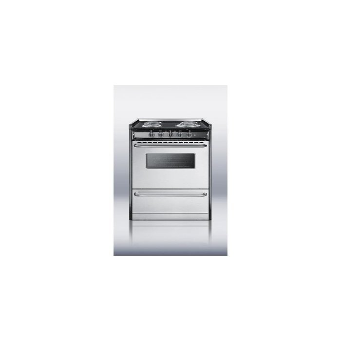 Summit Professional Series TEM210BRWY 30" Electric Range with 4 Coil ...