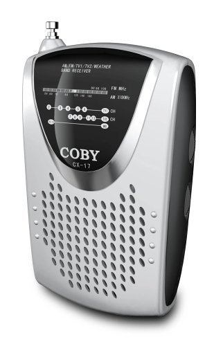 COBY CX-17 Mini AM/FM TV Weather Band Pocket Radio with Speaker ...