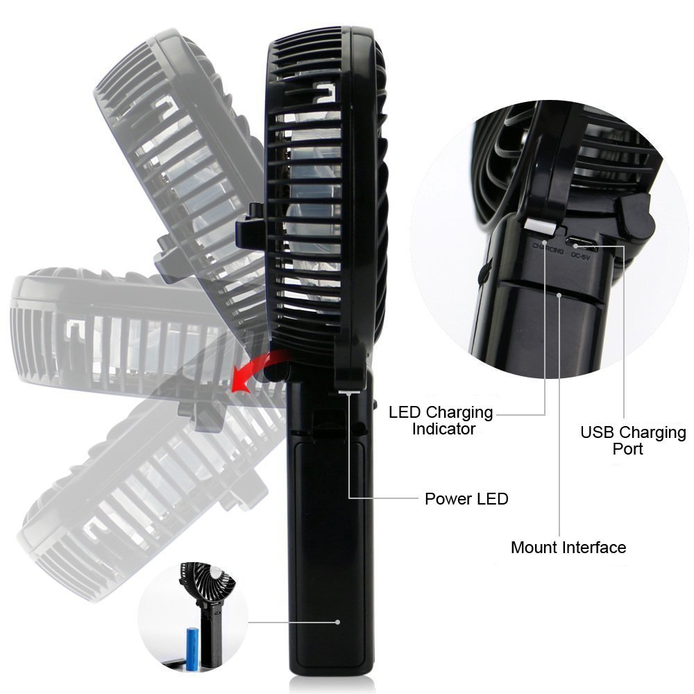 Niceshop Portable Handheld Mini Rechargeable Fans Battery Operated ...
