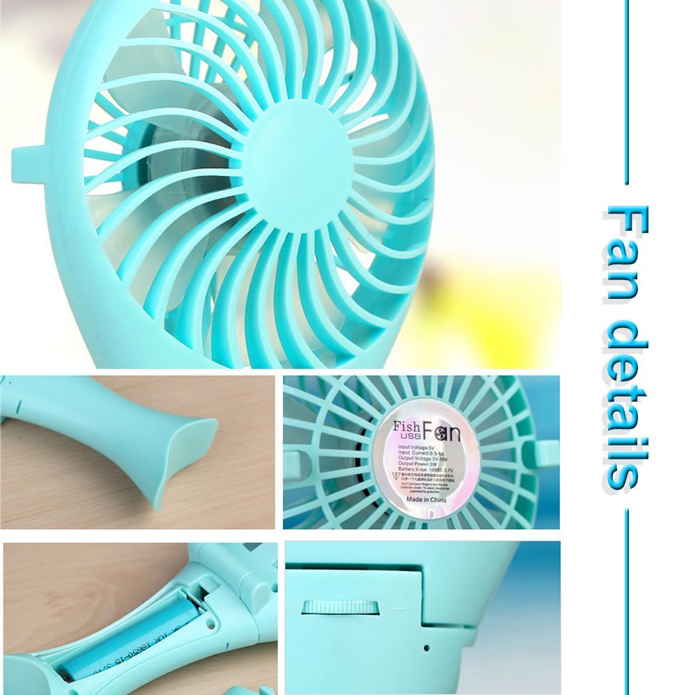 GaGa MILANO Portable Mermaid Fan Handheld and desk Fans with Umbrella ...