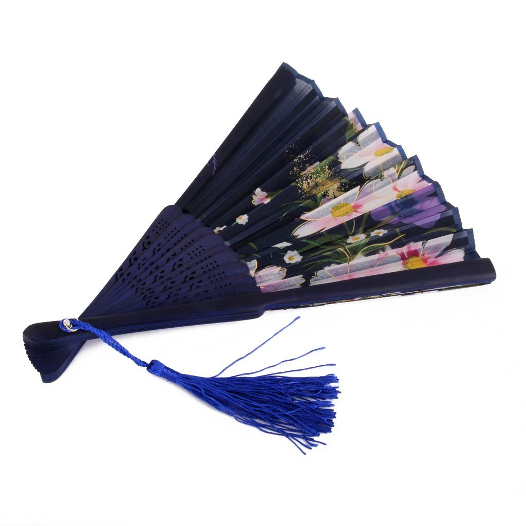 Blue Hand Fan Folding Fan Wedding Party Gift - Cherry Blossom N3 free ...