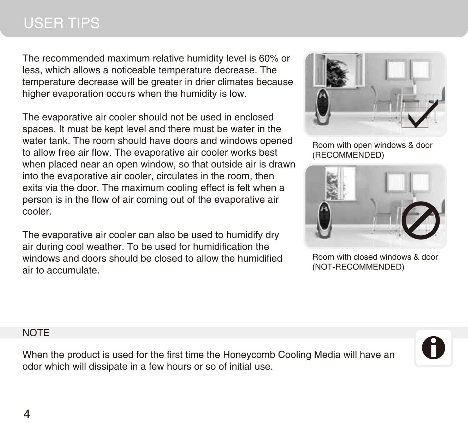 Honeywell CS10XE 21 Pt. Indoor Portable Evaporative Air Cooler with ...