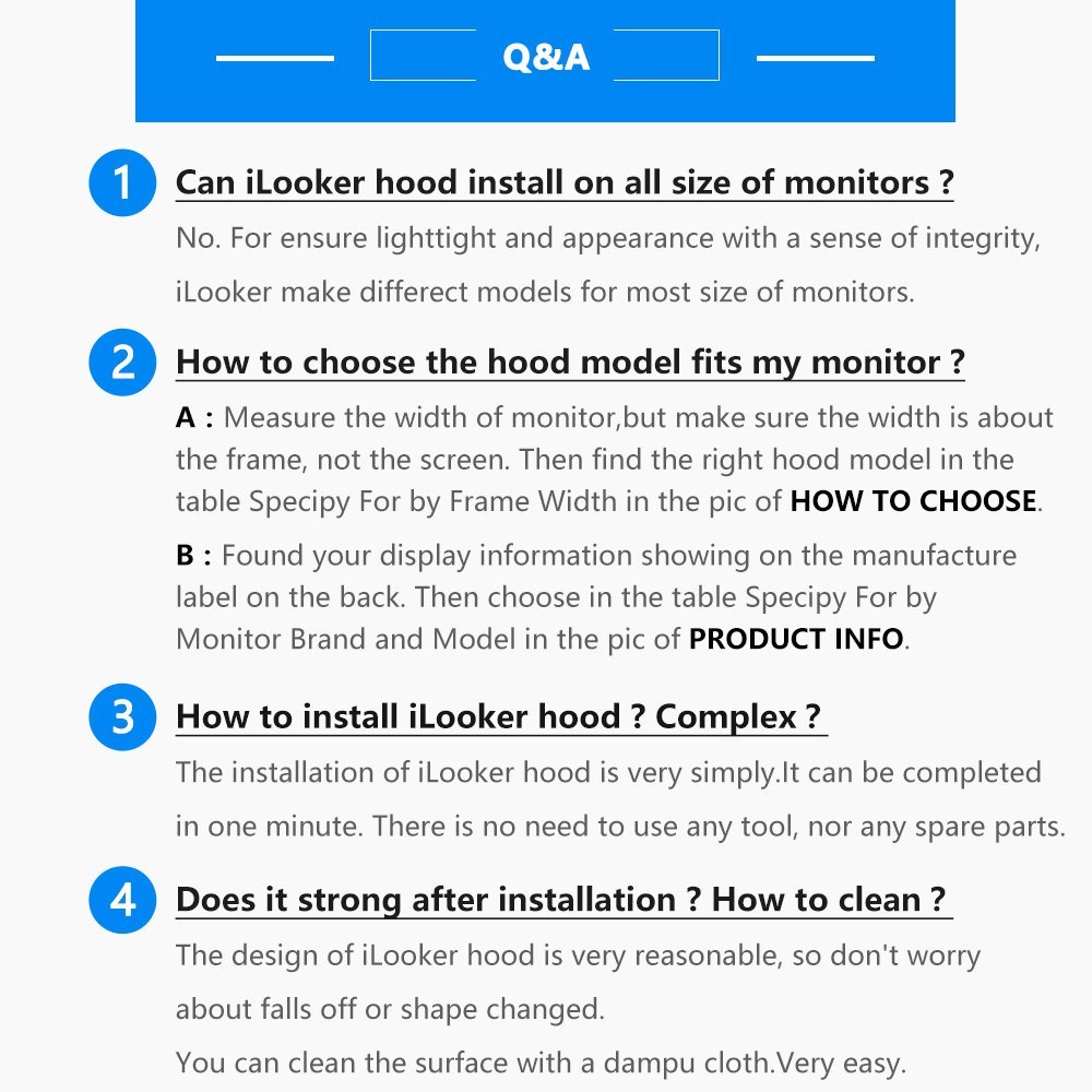 ILooker 24-inch LCD LED Video Monitor Hood Sunshade Sunhood for Dell HP ...