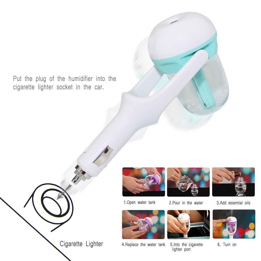Annbully Car Aroma Diffuser Humidifier Portable Mini Air Purifier Freshener Aromatherapy Car ...
