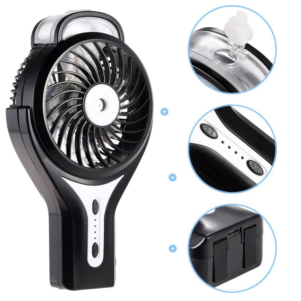 HJIAN Handheld Humidifier Fan Mini Misting Fan Water Mist Fan Portable ...