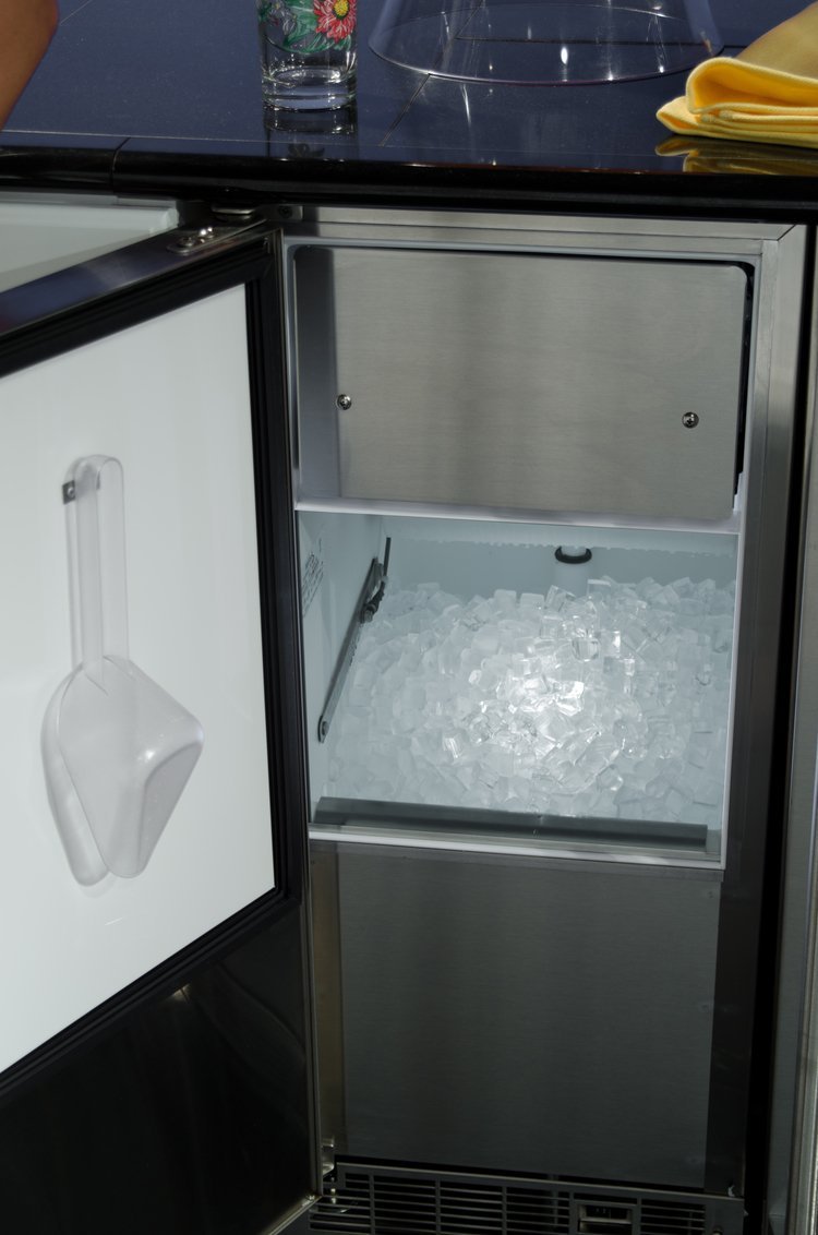 AGA Marvel 15iM-BB-F-R Compact Crescent Ice Machine with Right Hinge ...