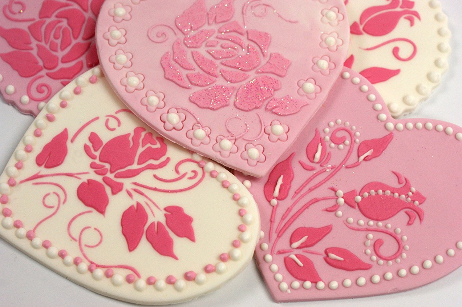 Designer Stencils C809 Roses are Red Cookie Stencil Set, Beige/Semi ...