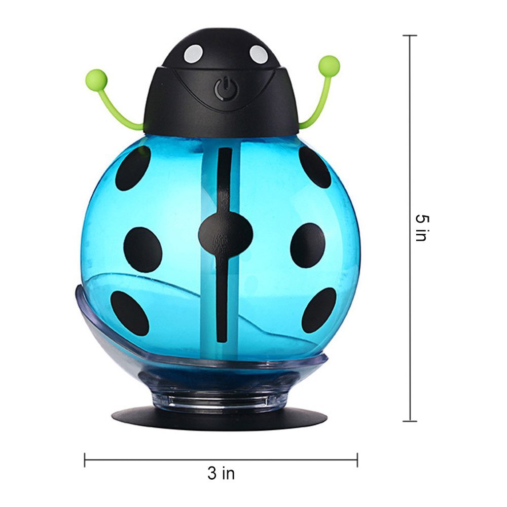 USB Charging Water Diffuser Mini Beetle Air Humidifier Night Light Mist ...