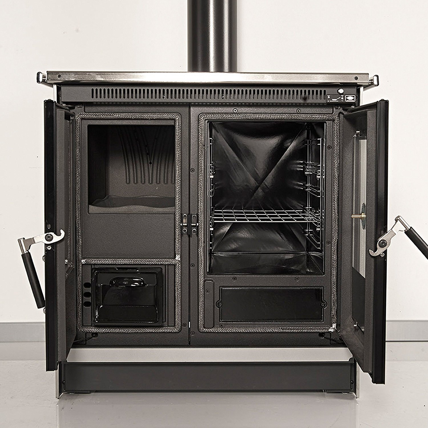 Wood Cook Stove La Nordica "Italy Silver", Wood Burning Cooking Stove ...