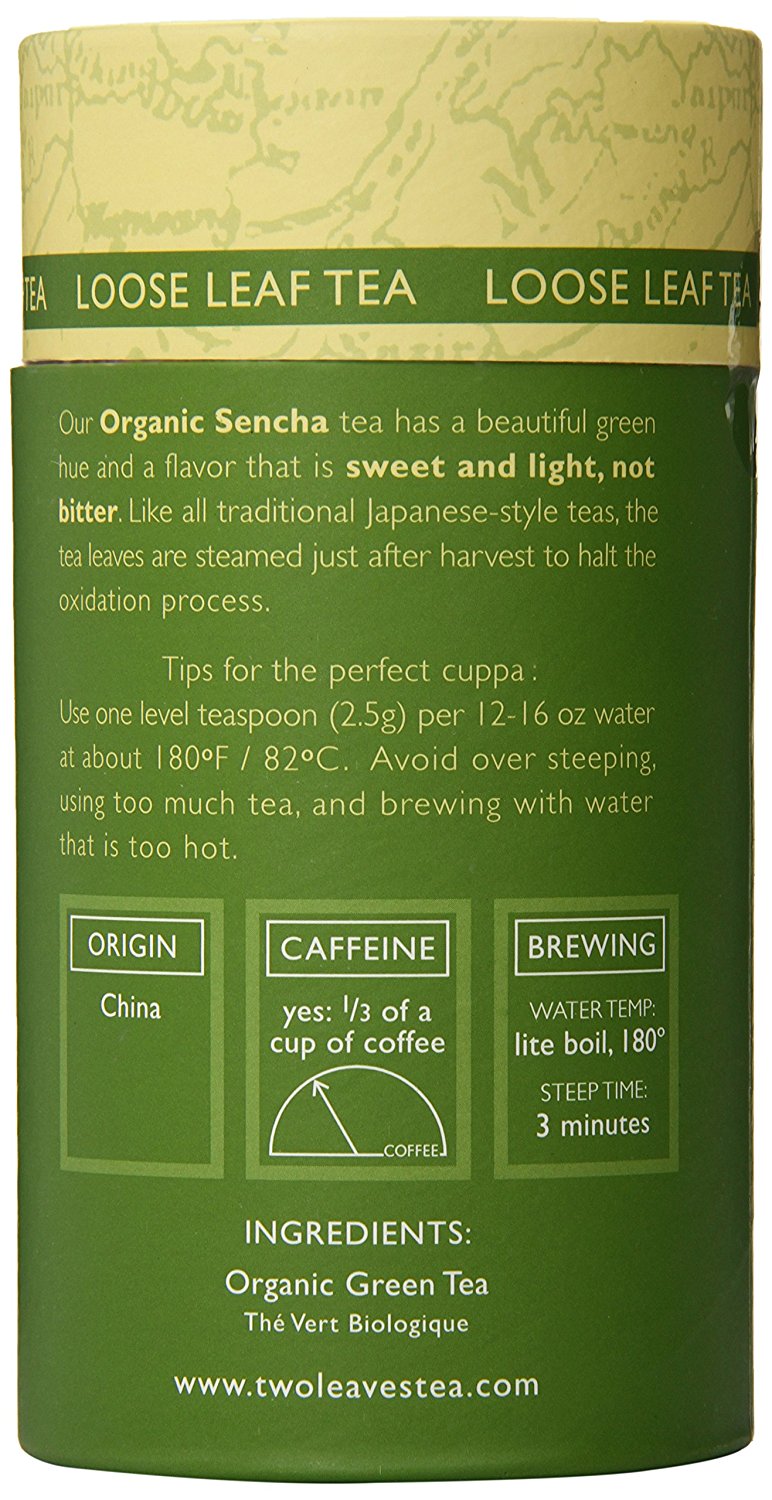 Two Leaves and a Bud Organic Sencha Green Loose Leaf Tea, 3.5 oz N4 ...