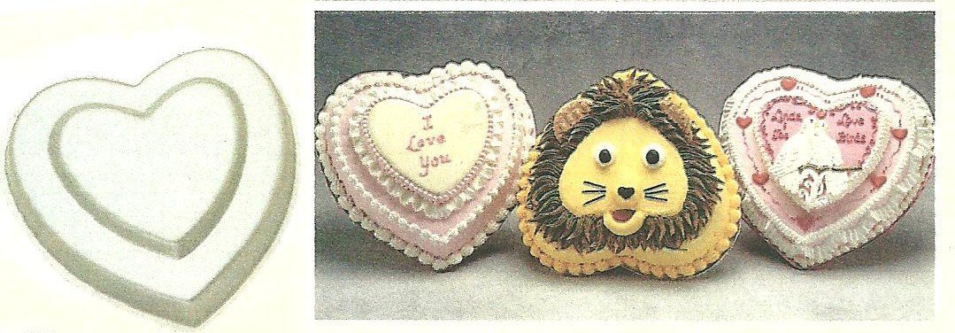 Wilton Double Tier Heart Two Tier Cake Pan (502-2695, 1982) Retired ...