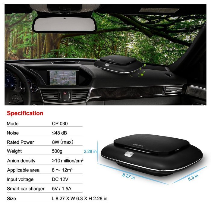 WSTA Car Air Purifier,Car Ionizer,Portable Air Purifier and Ionic Air ...