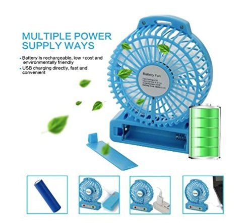 Pro-Shock 4-inch Portable Personal Battery Operated Fan Rechargeable ...