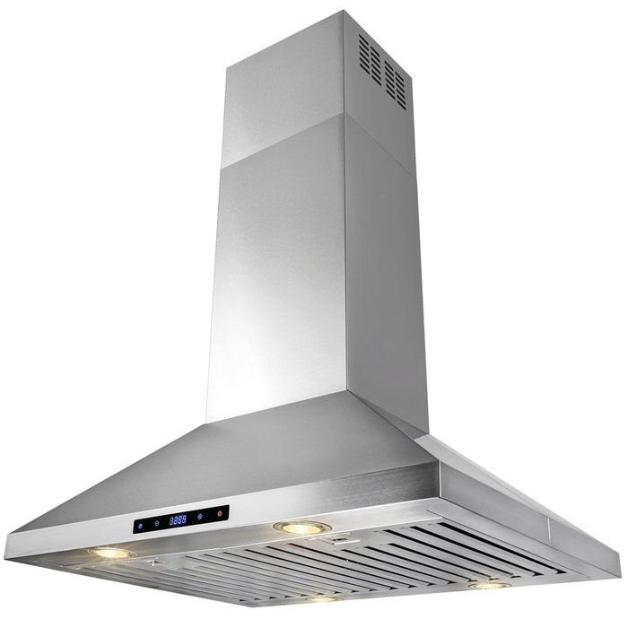 FIREBIRD Stainless Steel 30" Euro Style Island Mount Range Hood LED ...