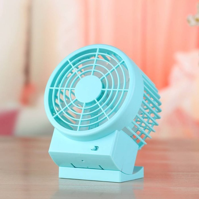 USB Mini Desktop Fan Double Blade Enlarged Version (blue) N3 free image ...