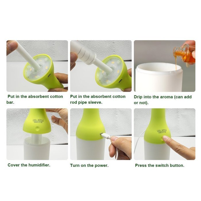 Fasthorse Portable Cool Bottle Design Air Humidifier and Aromatherapy ...