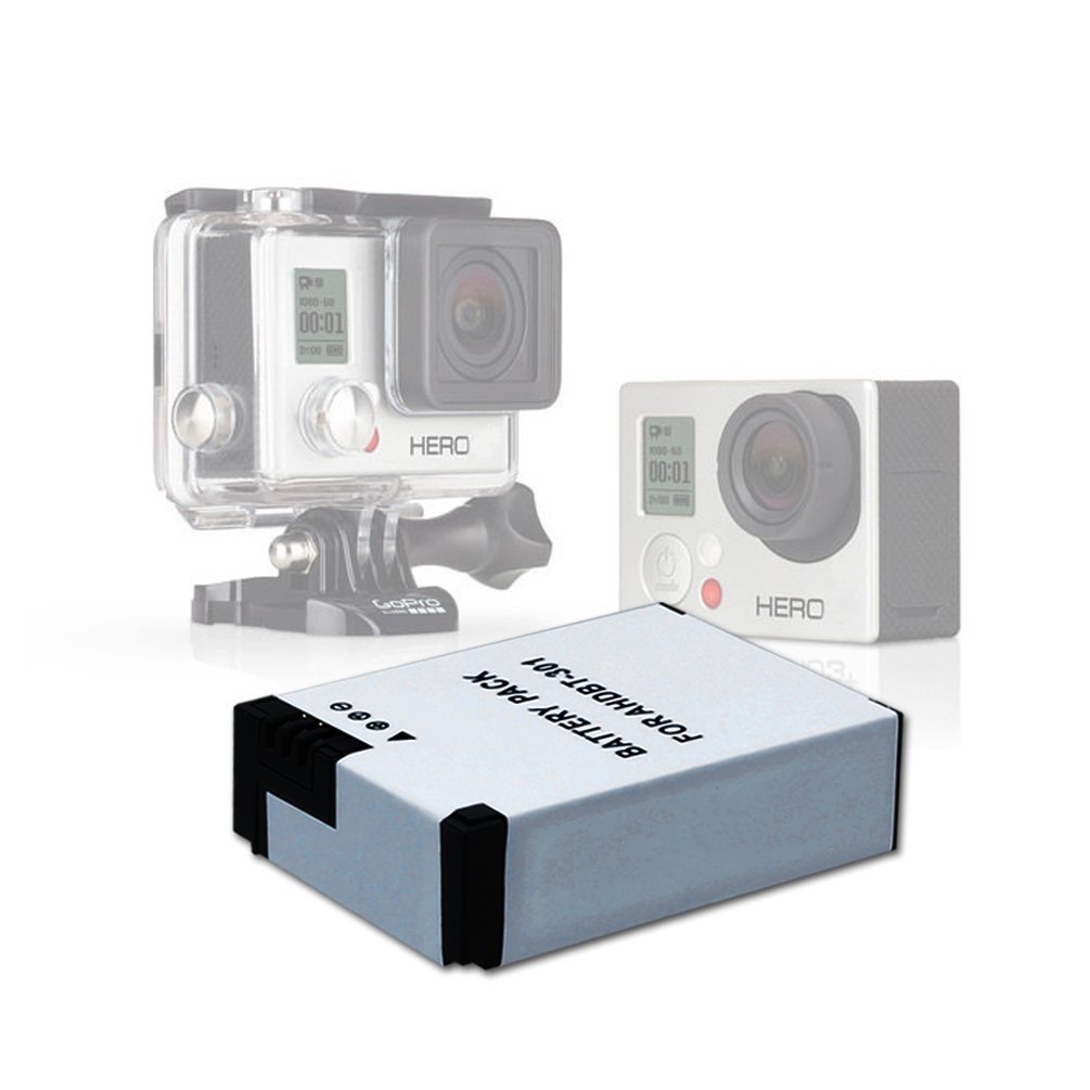 High Capacity Lithium-ion Battery Replacement for GoPro Hero3+, Hero3 ...