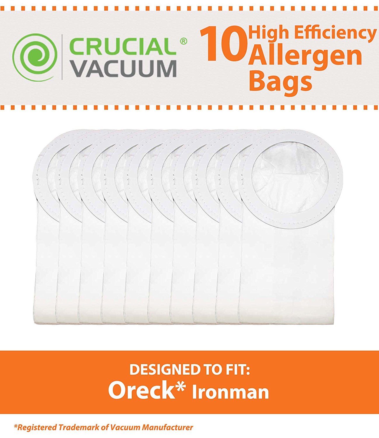 10 Oreck XL Ironman Bags, Fits Oreck XL Ironman Vacuums, Compare to ...