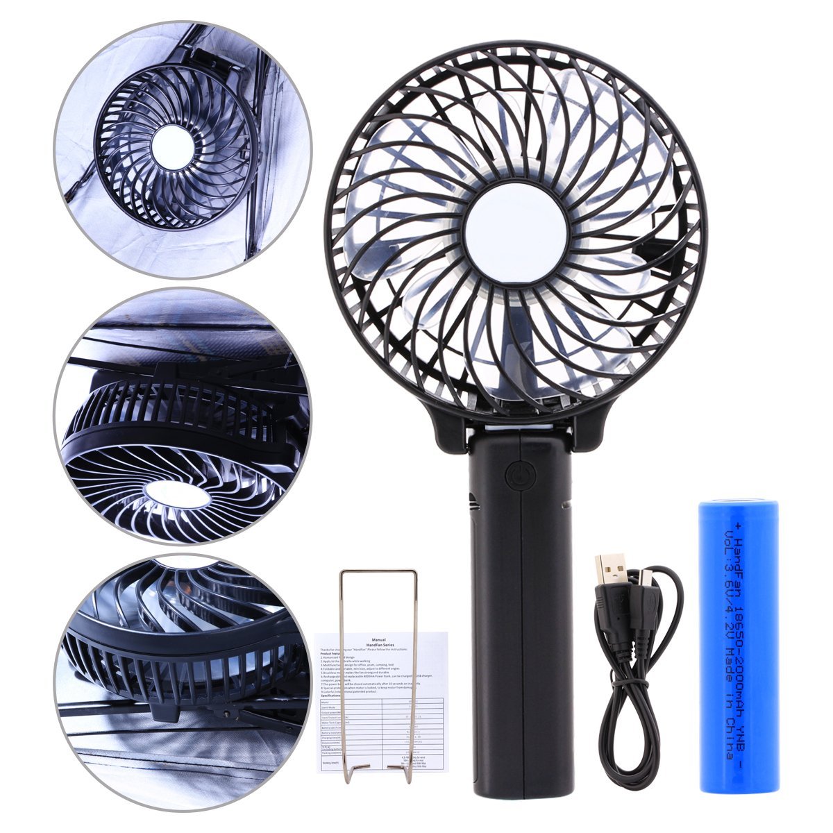 DOIOWN Handheld Portable Table Mini Fan Battery Rechargeable (Blue) N28 ...