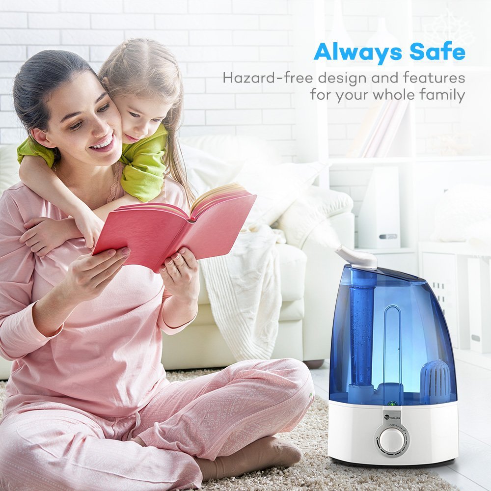 Cool Mist Humidifier, TaoTronics Ultrasonic Air Humidifers with 2x 360 ...