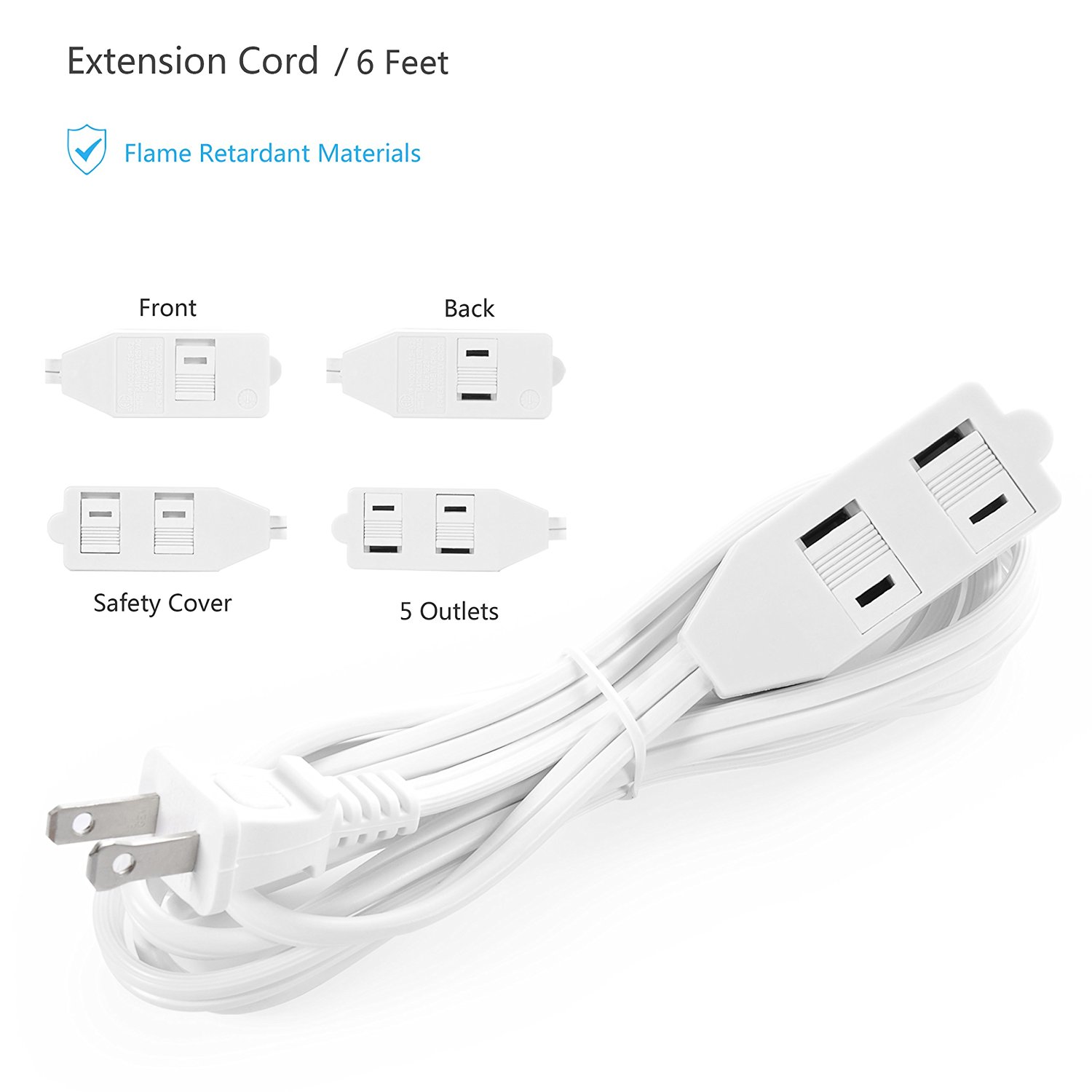 Bestten Wall Outlet Surge Protector with USB Charging, 5 AC Outlets & 2 ...