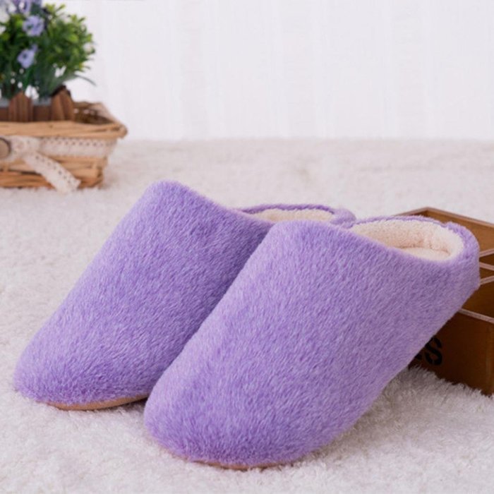 AutumnFall Women Soft Warm Indoor Candy Colors Cotton Slippers Home ...