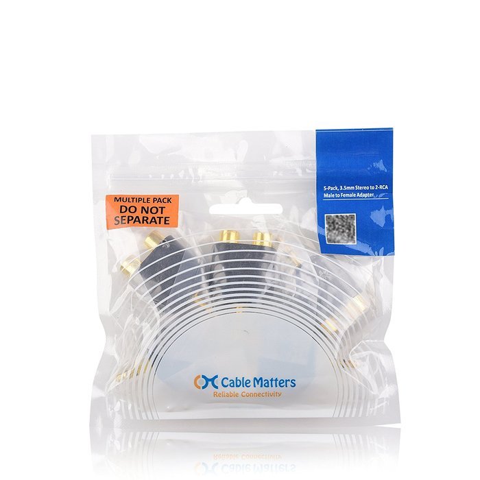 Cable Matters 5-Pack, Gold Plated 3-RCA Coupler N20 free image download