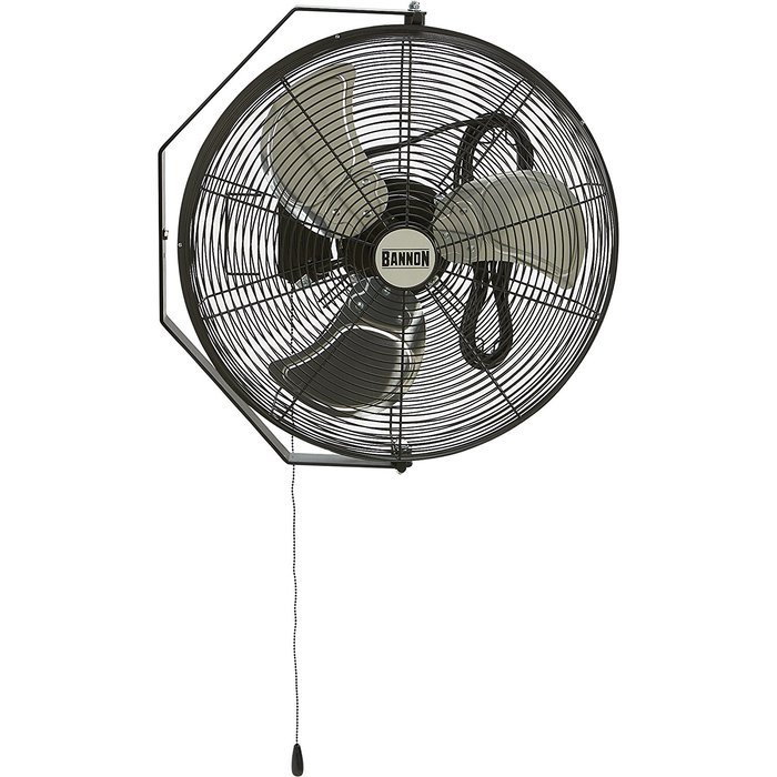 Bannon Wall-Mount Enclosed-Motor Workstation Fan - 18in., 3853 CFM free ...