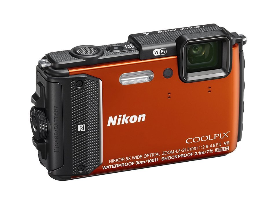Nikon Coolpix AW130 Shock & Waterproof GPS Digital Camera (Orange ...