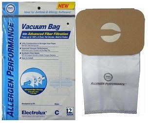 Aerus Electrolux Type C HEPA Certified Cloth Upright Vacuum Bags, 12 ...